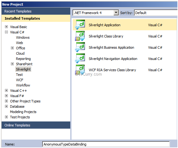 Silverlight 4 Databinding With Anonymous Types